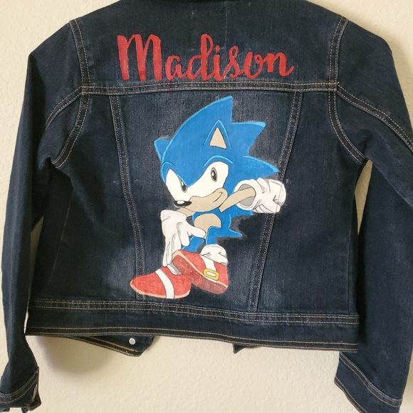 Cat & Jack | Jackets & Coats | Hand Painted Sonic The Hedgehog Jacket ...